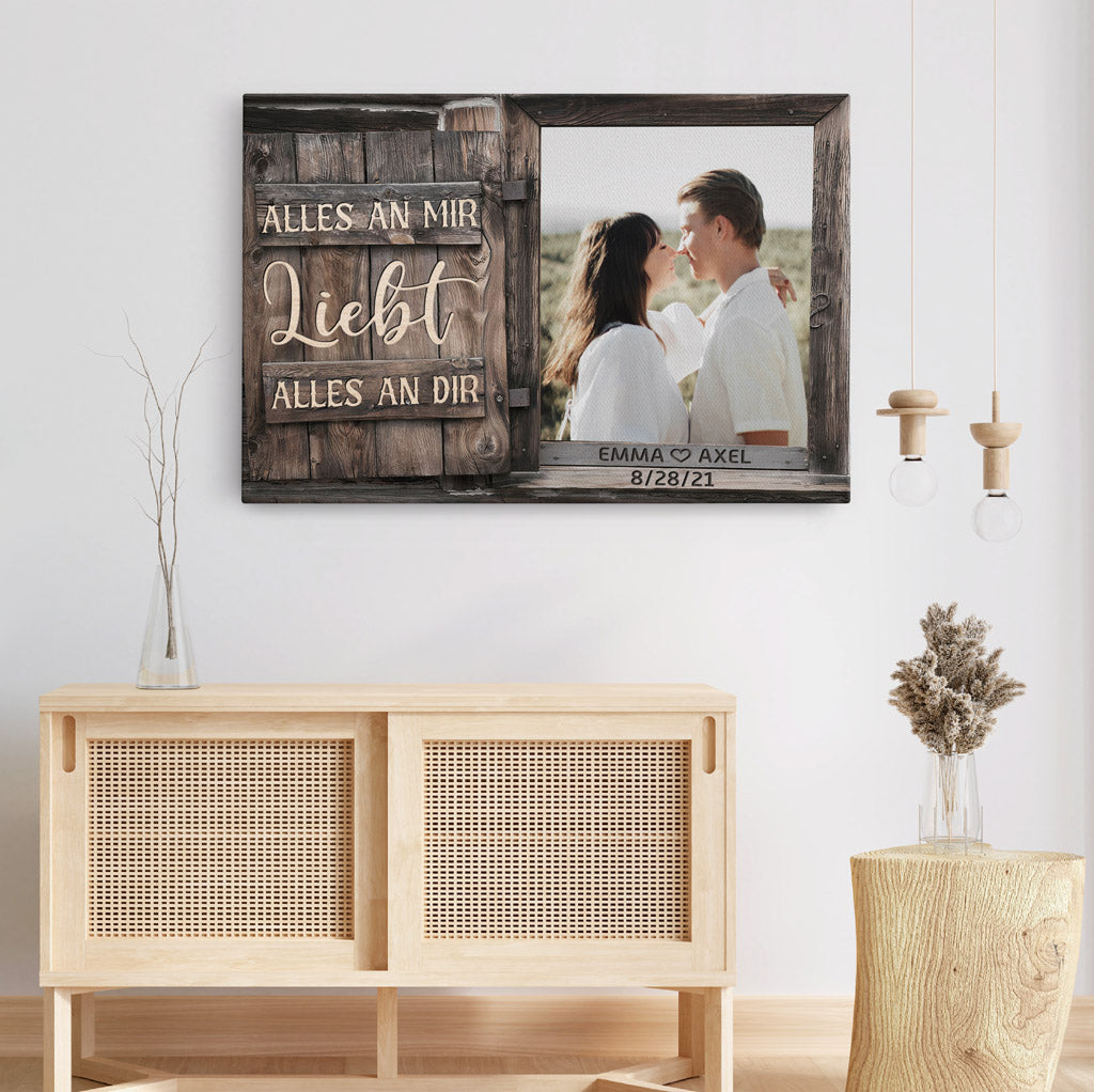 Alles An Mir Liebt Alles An Dir - Personalisierte Geschenke | Leinwand - Dietollemode